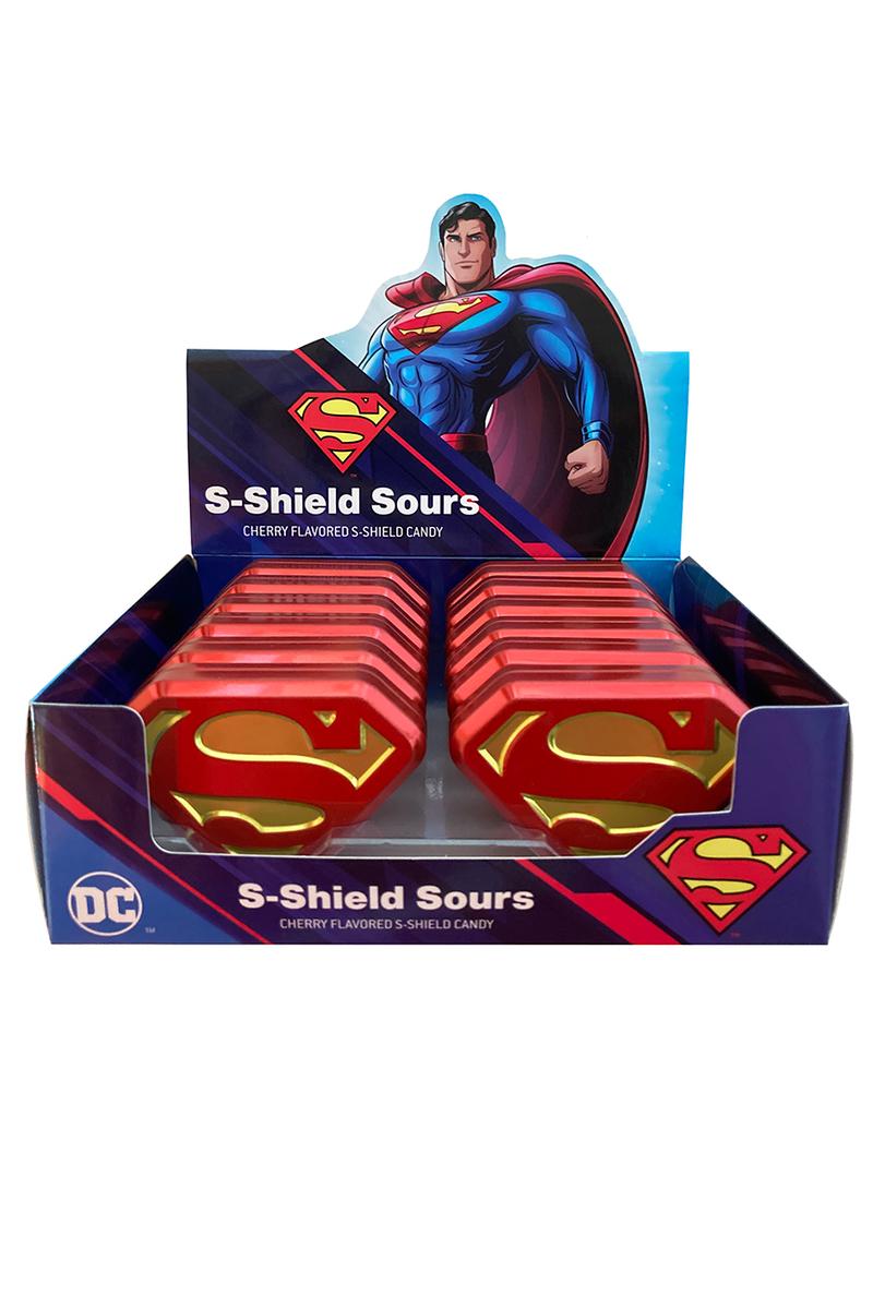 Wholesale DC Superman 'S-Shield' Sour Candy in Collectible Tin | 17624